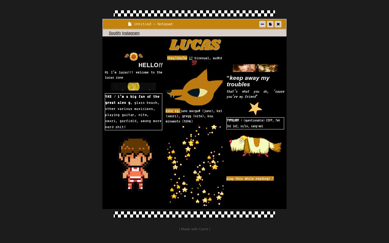LUCAS' CARRD